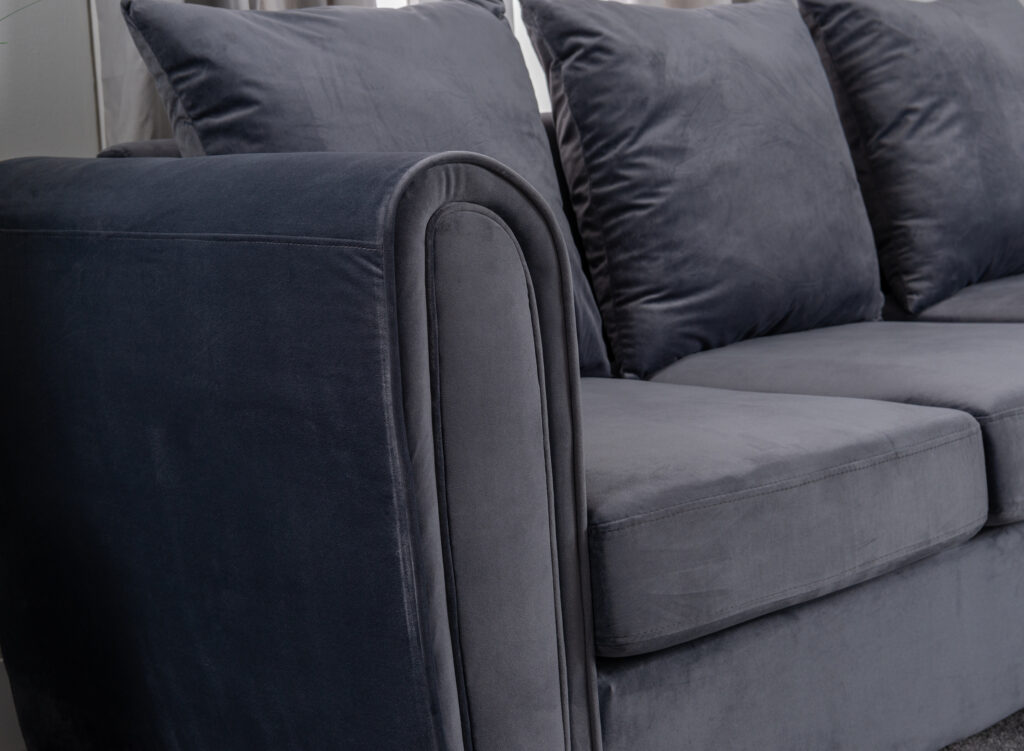 Maddie Corner Sofa – Dark Grey - Pay Weekly Carpets, Beds And Furniture