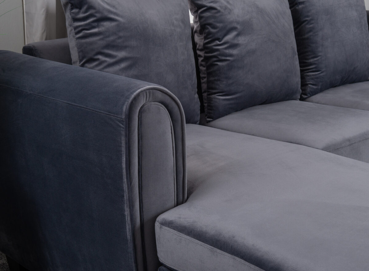 Maddie Corner Sofa – Dark Grey - Pay Weekly Carpets, Beds And Furniture