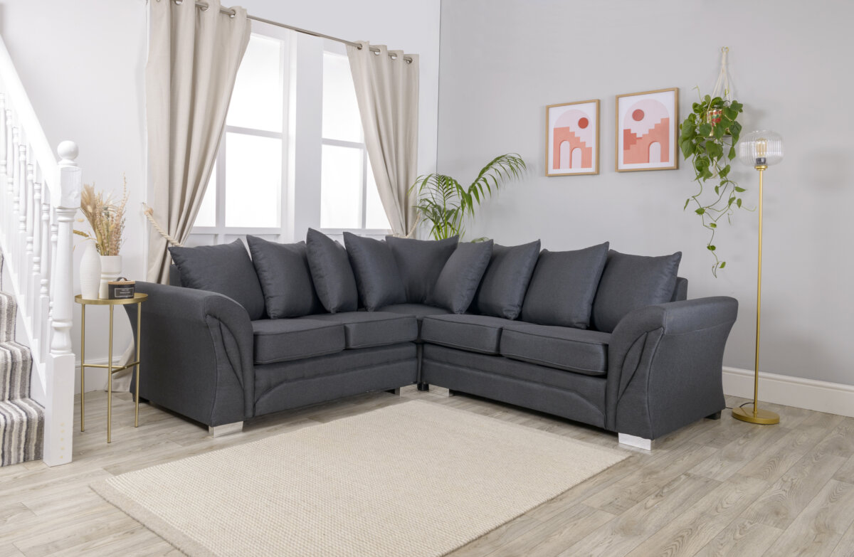 Willow Charcoal Corner Sofa - Pay Weekly Carpets, Beds And Furniture