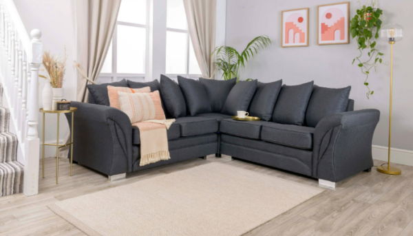Willow Charcoal Corner Sofa - Pay Weekly Carpets, Beds And Furniture
