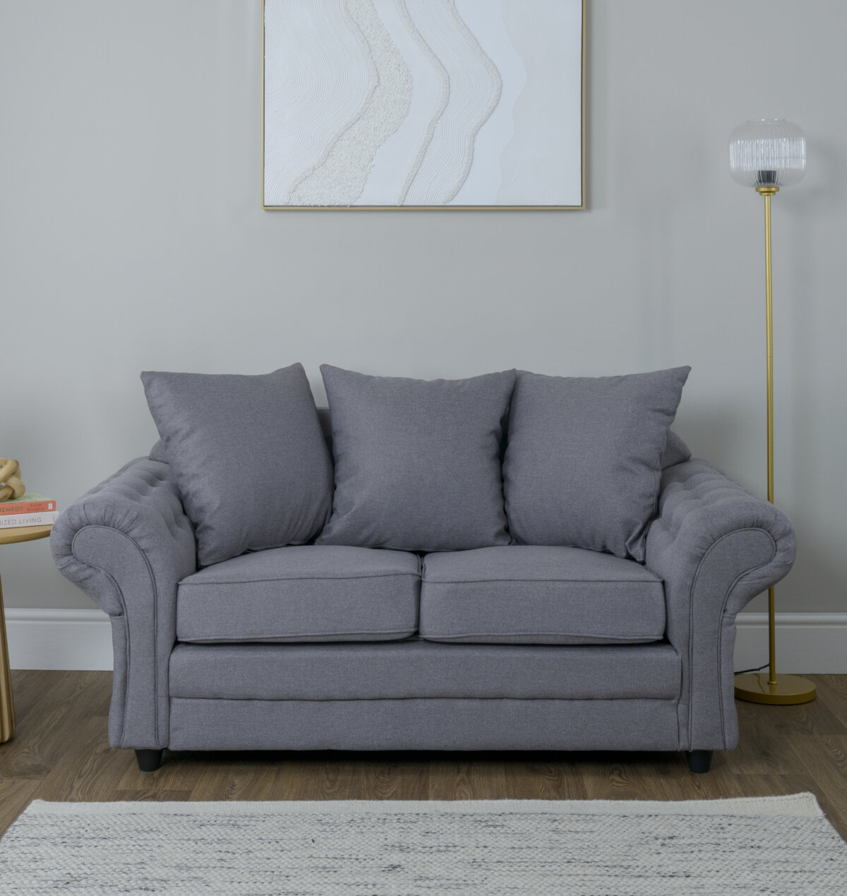 Chloe 3 & 2 Light Grey Seater Sofa Set - Pay Weekly Carpets, Beds And ...